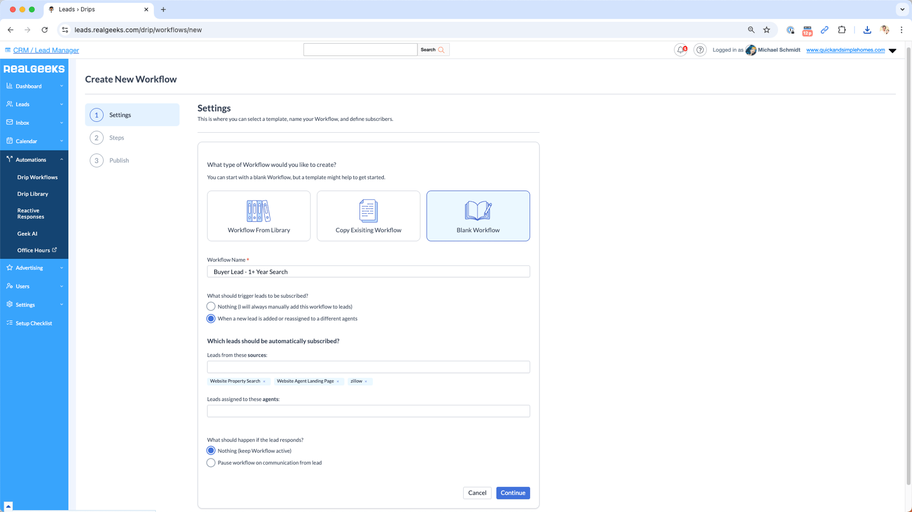 Real Geeks Workflow Overview Guide