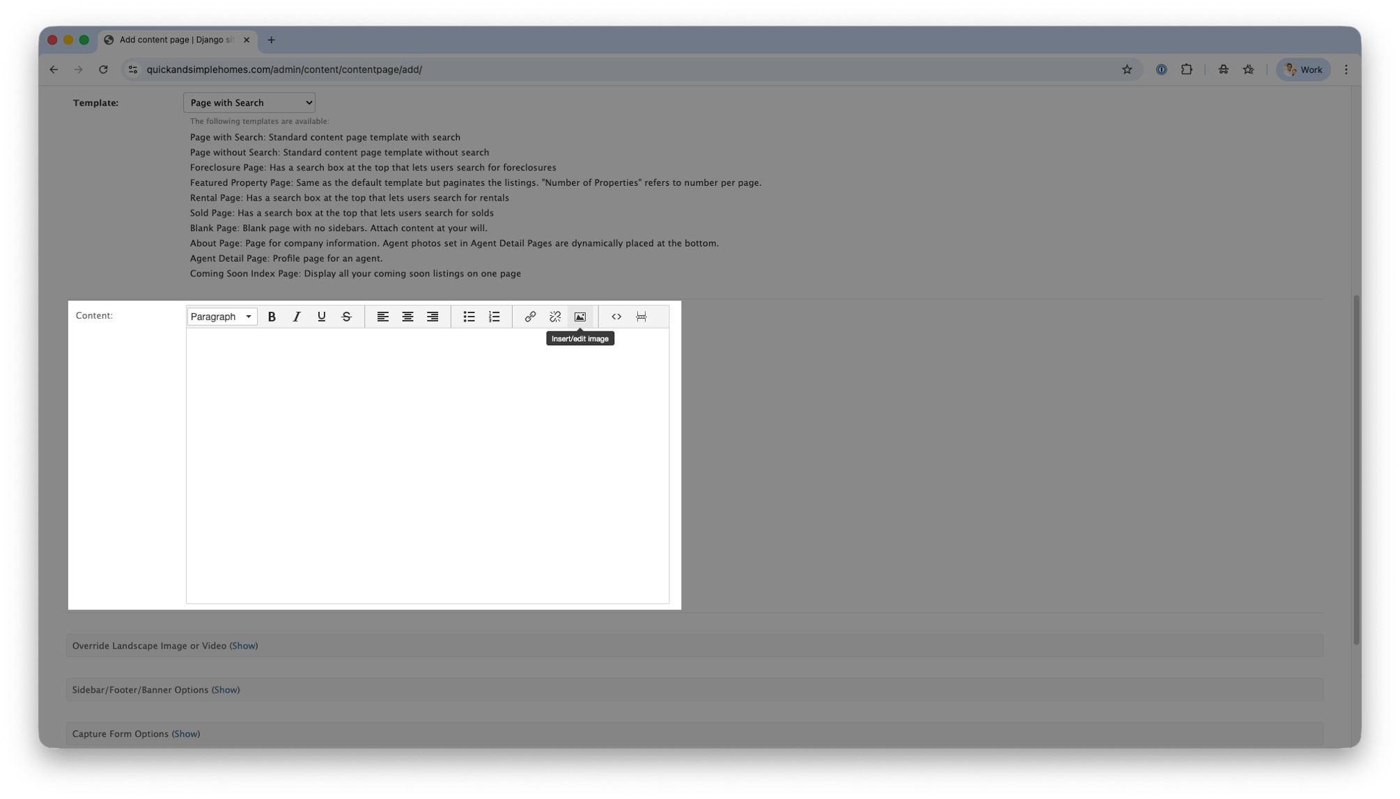 How to Add Images to a Page on Your Real Geeks Website