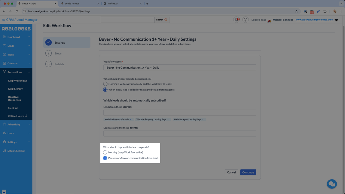 Real Geeks Workflow Overview Guide